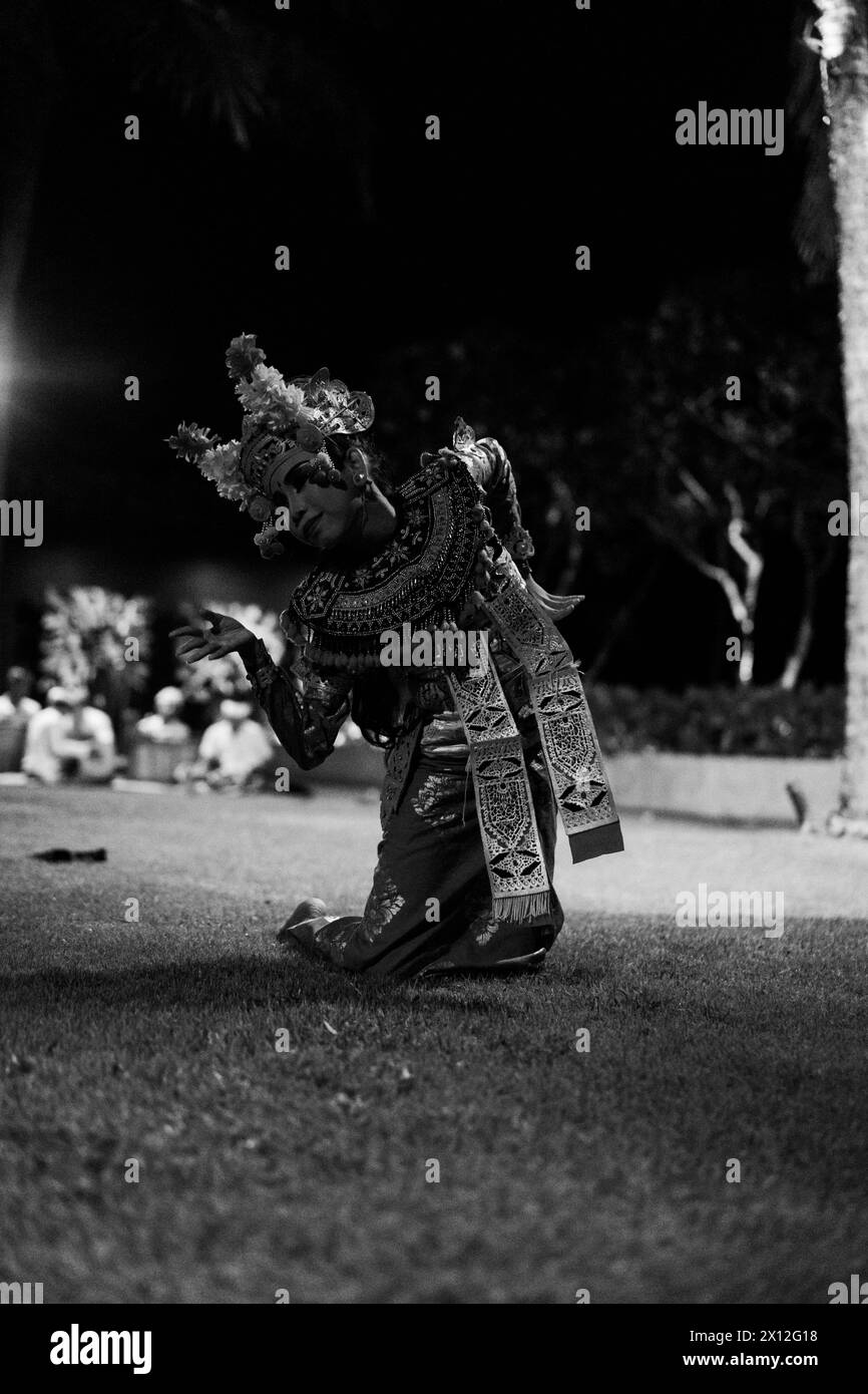 Girl dances traditional Kecak Dance ceremony at the Uluwatu Temple ...
