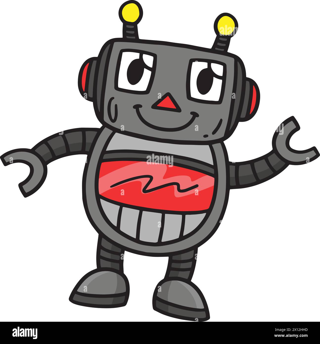 Robot Toy Cartoon Colored Clipart Illustration Stock Vector Image & Art ...