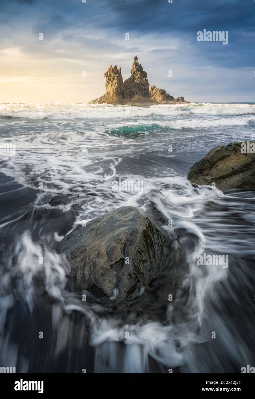 Dramatic Sea Stacks at Benijo Beach, Tenerife - Storm Light and Waves ...