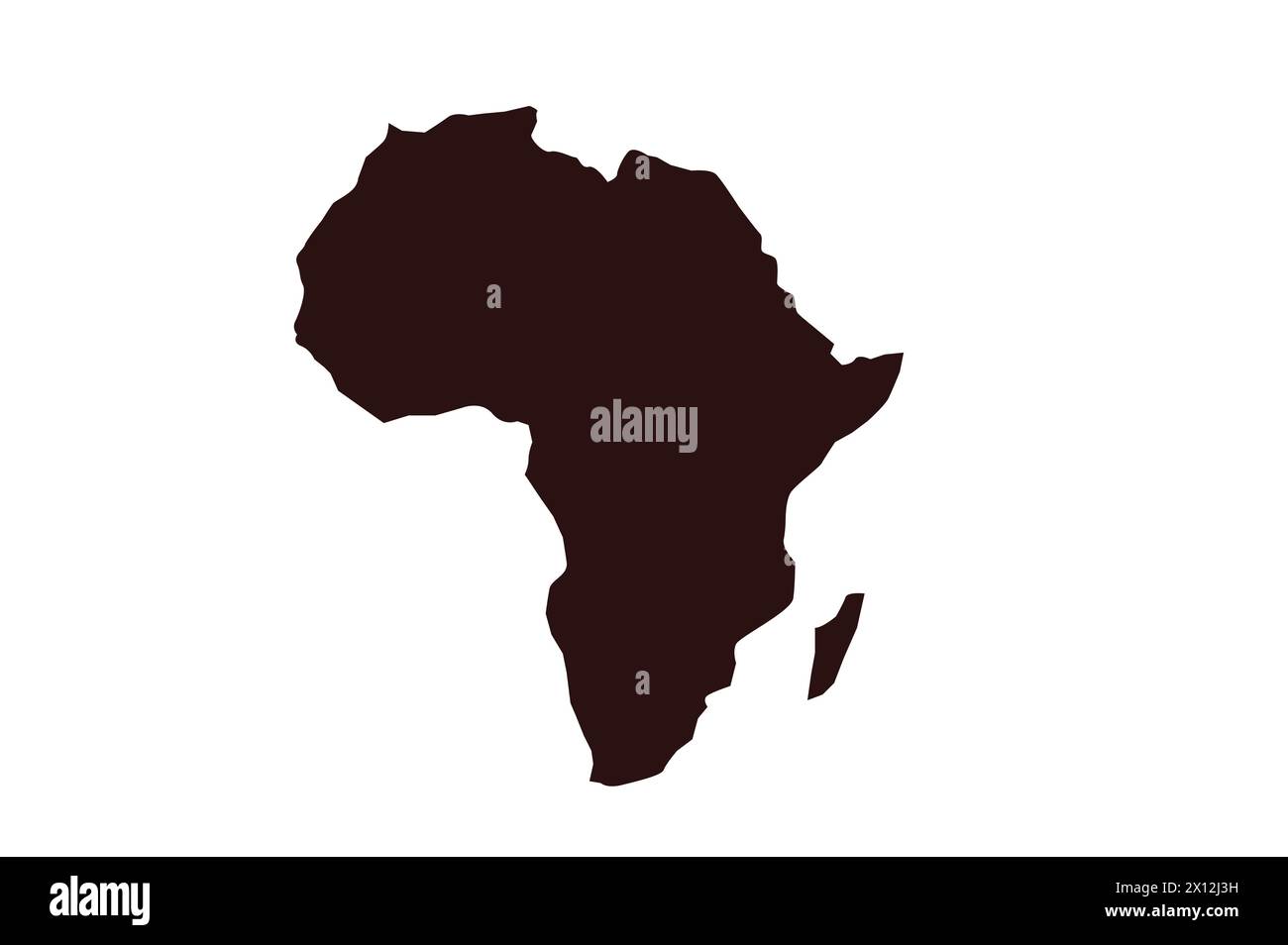 Africa map silhouette isolated on white background. African day ...