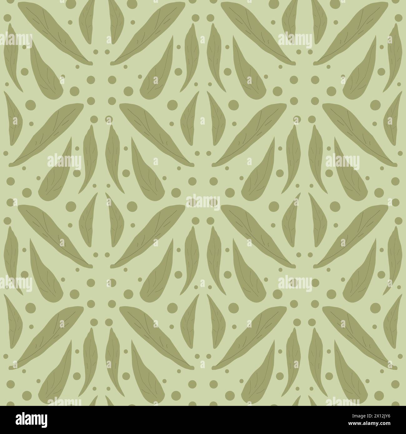 Abstract leaves tiled seamless pattern. Floral plants elements endless ...