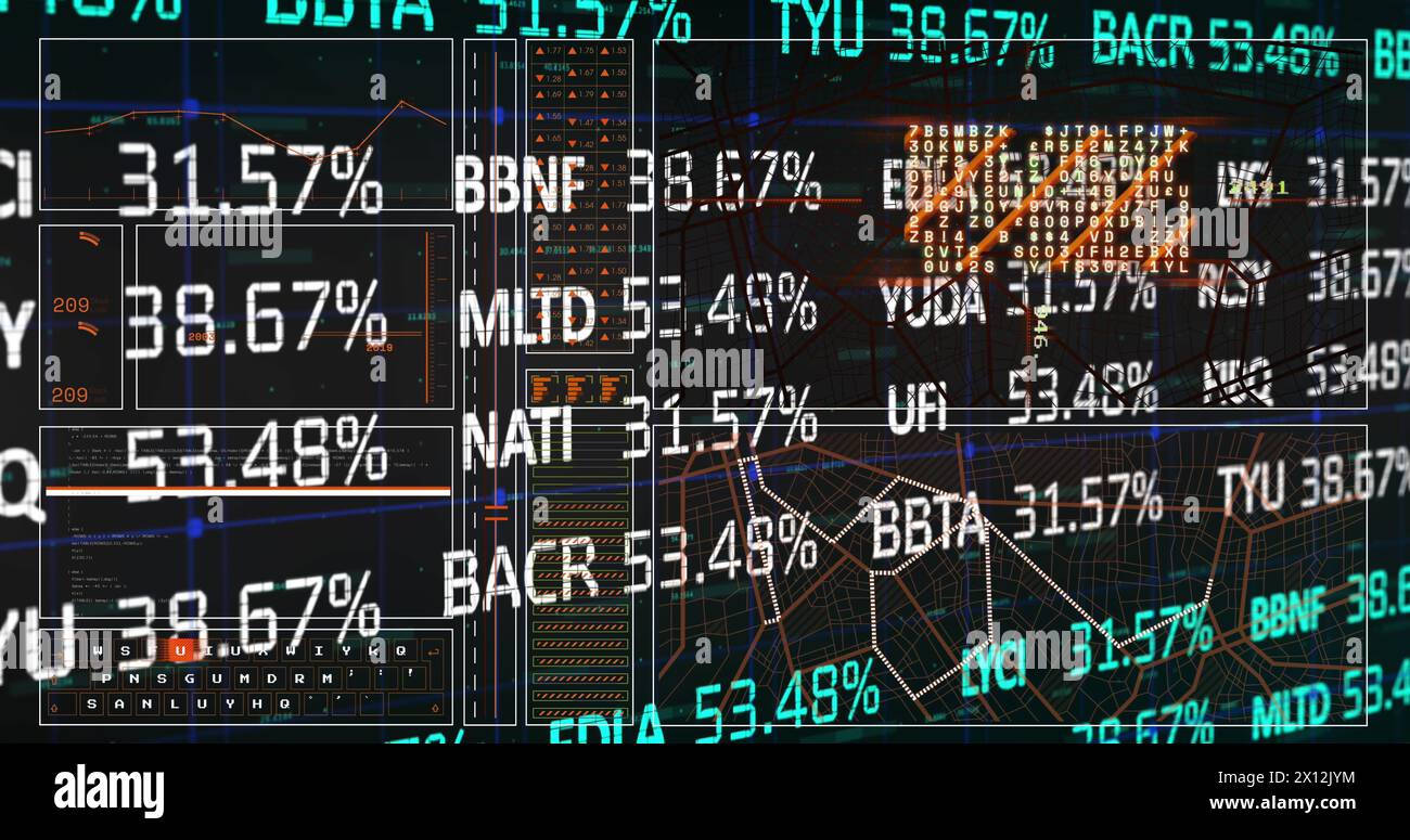 The image shows a digital composition of the global economy stock ...