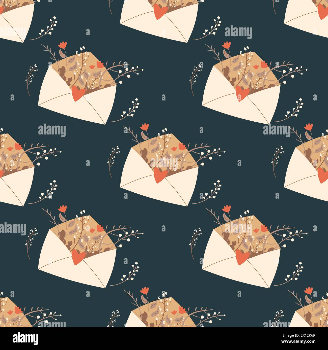 Envelope seamless pattern. Message, letter, email endless background ...