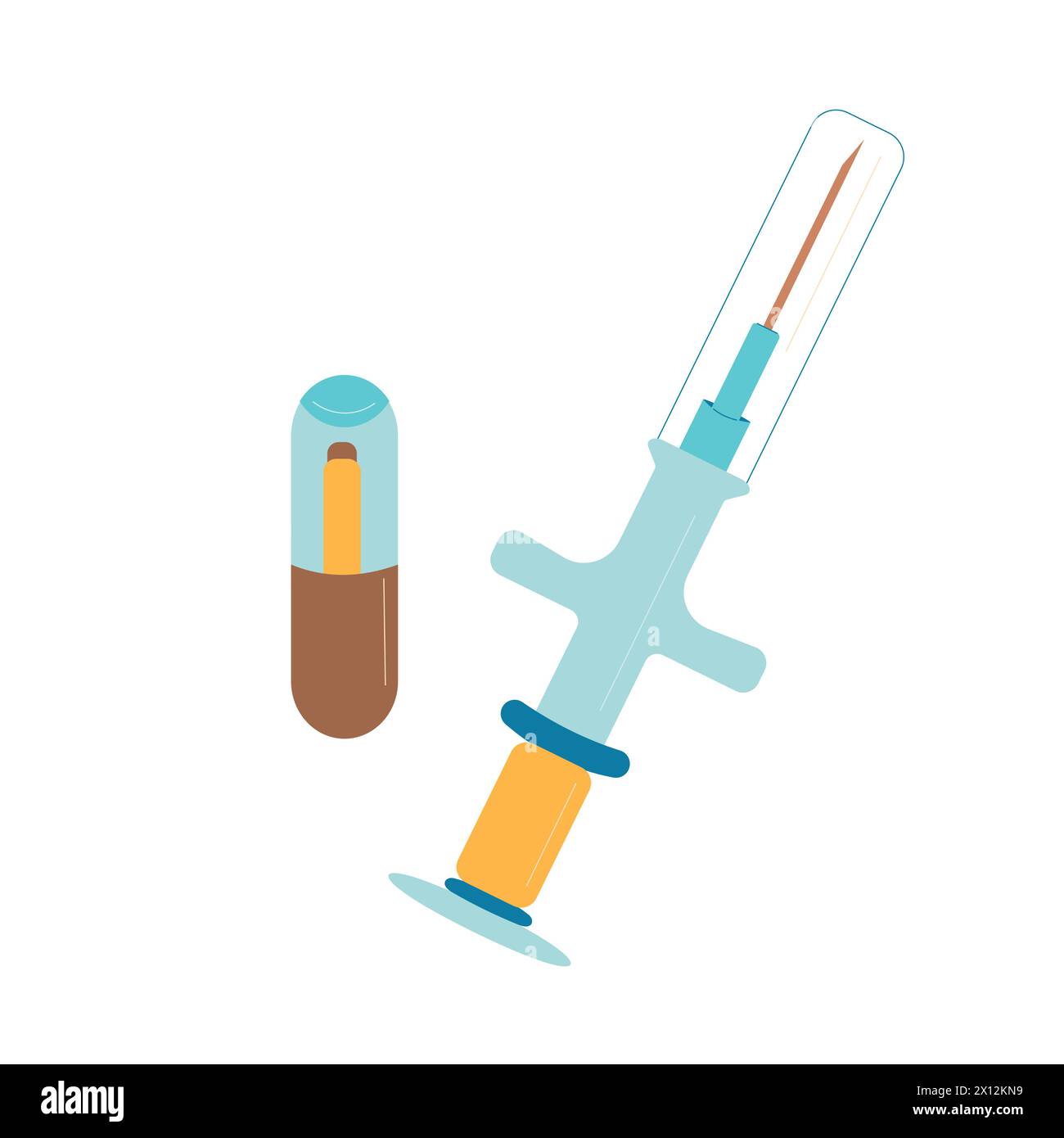 Microchip pets service. Chip and syringe isolated on white background ...