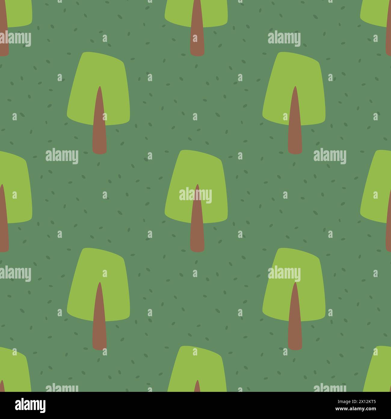 Summer trees landscape seamless pattern. Forest endless background ...