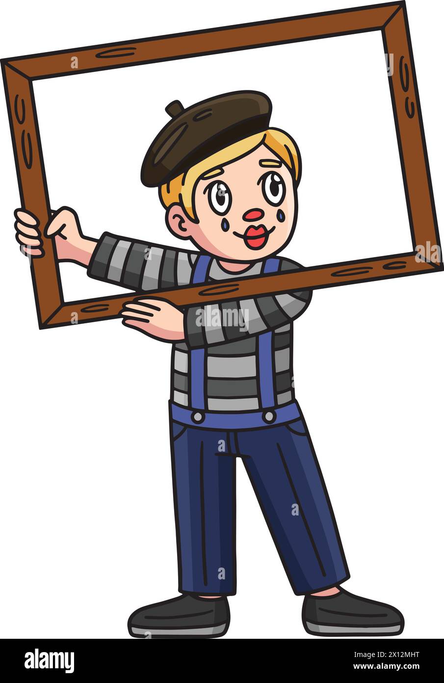 Circus Mime Cartoon Colored Clipart Illustration Stock Vector Image ...