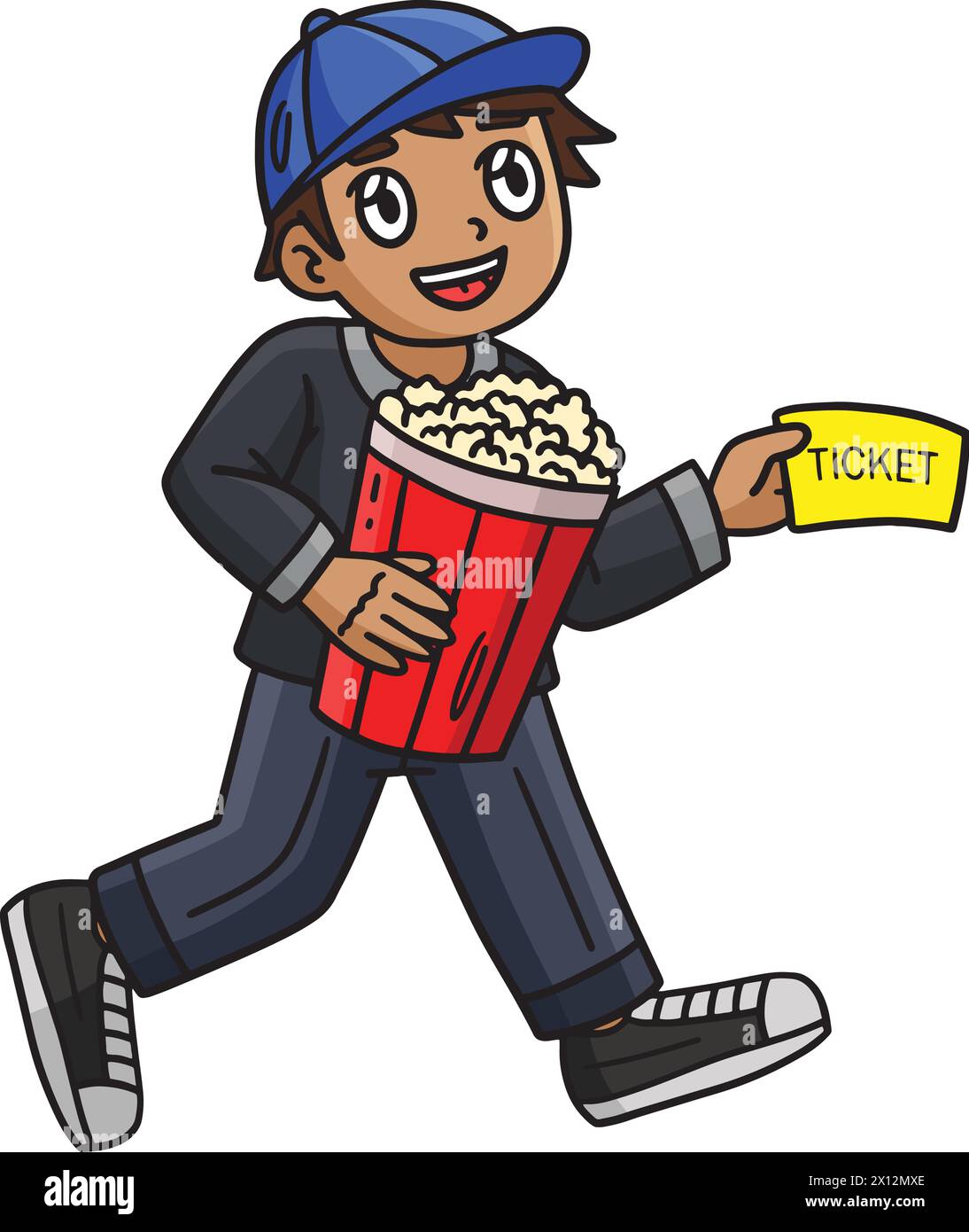 Cartoon man holding ticket hi-res stock photography and images - Alamy