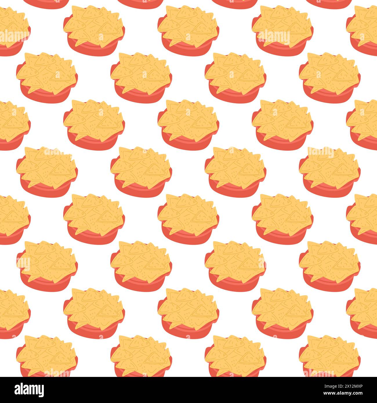 Nachos seamless pattern. Mexican cuisine repeat background. Tortilla ...