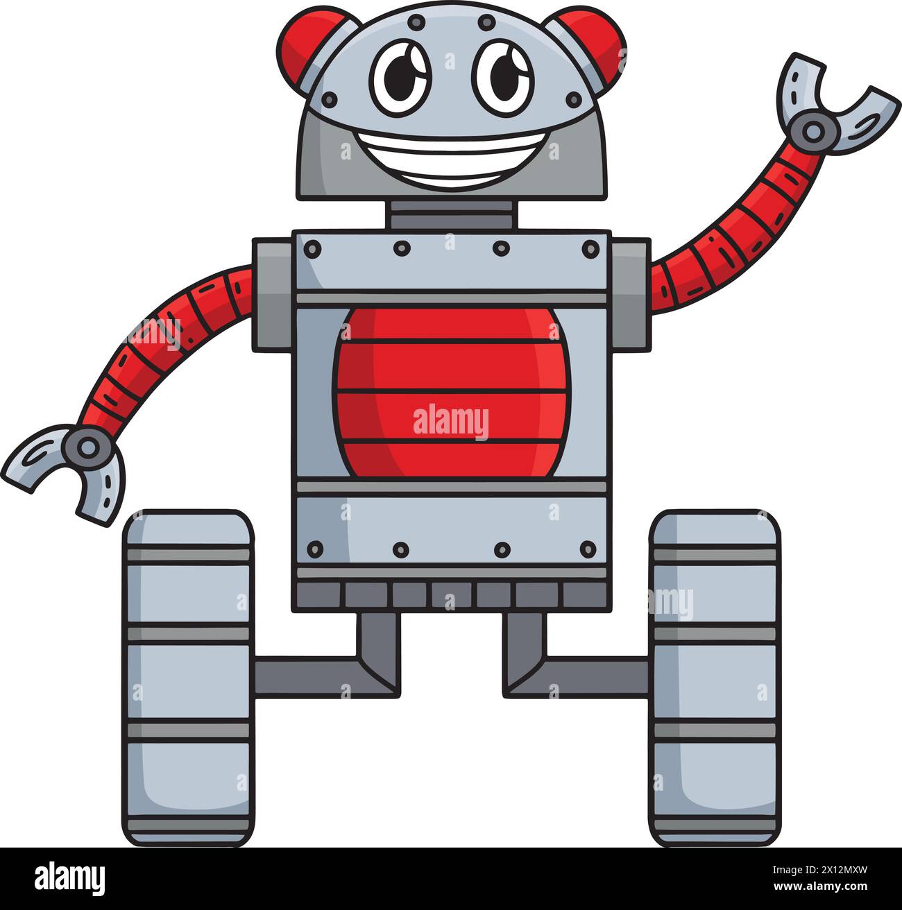 Robot with Wheels Cartoon Colored Clipart Stock Vector Image & Art - Alamy