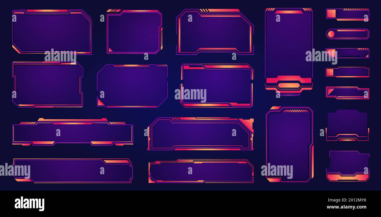 Game streaming interface. Overlay for live streamer broadcast, cyber ...