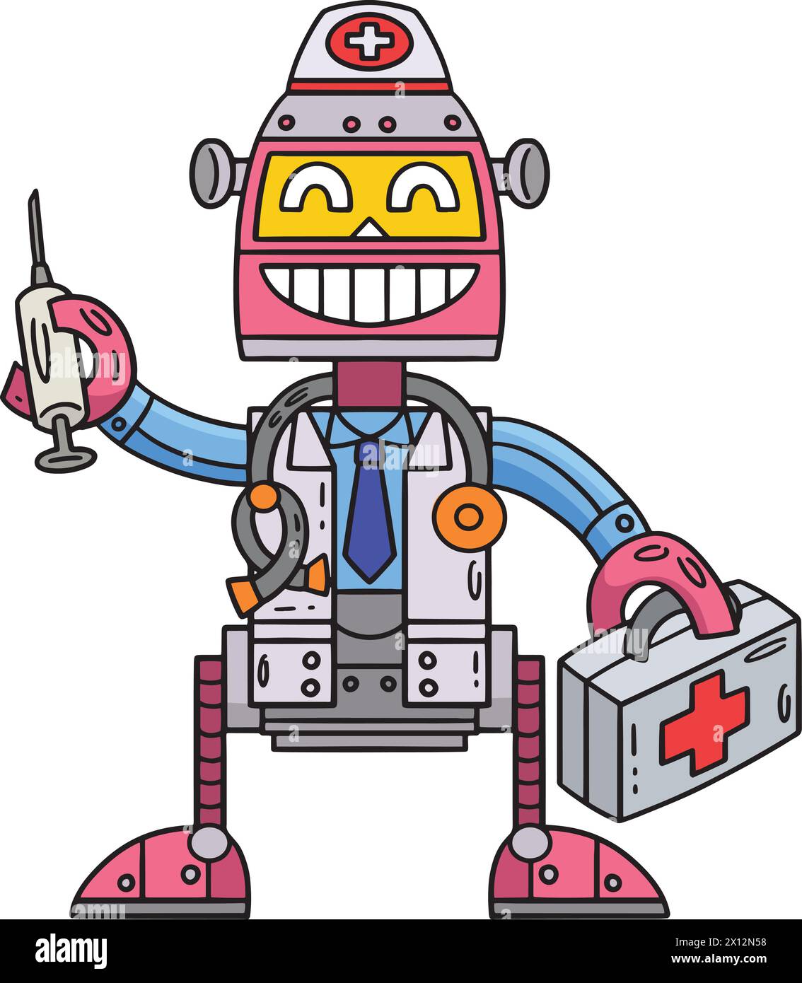 Robot Doctor Cartoon Colored Clipart Illustration Stock Vector Image ...