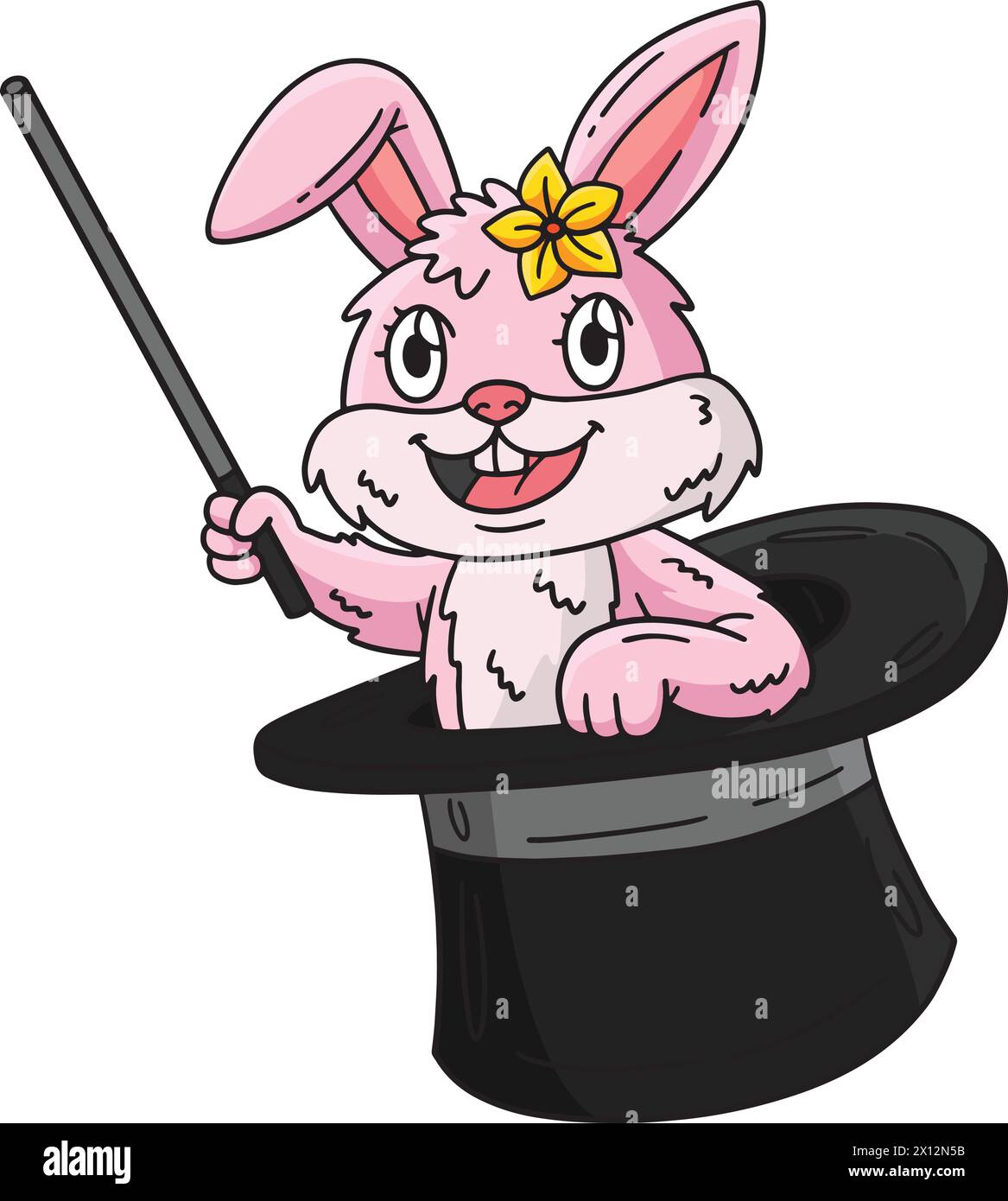 Circus Rabbit in a Magician Hat Cartoon Clipart Stock Vector Image ...