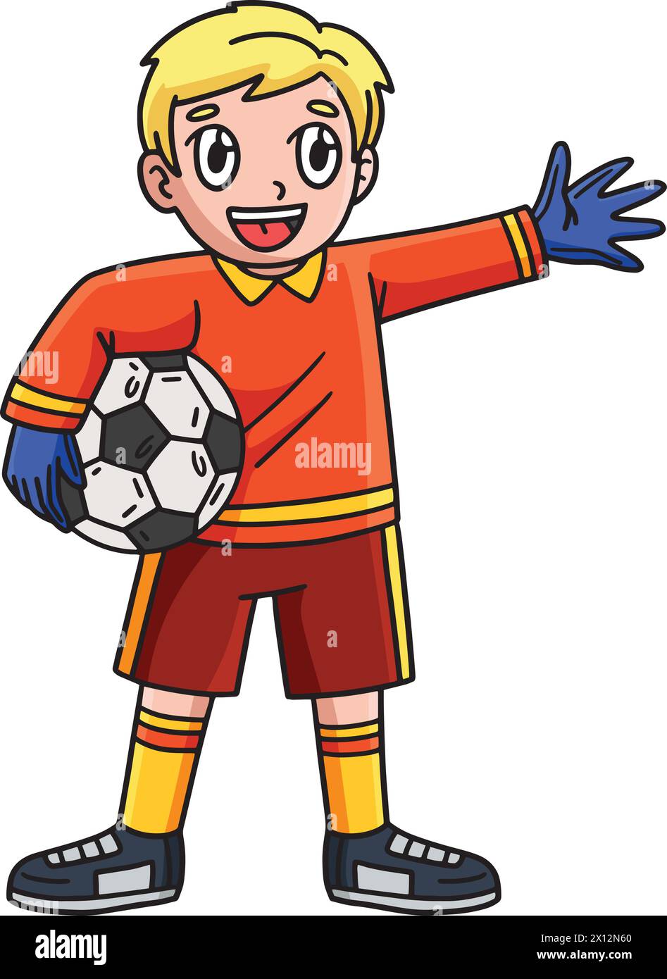 Goalkeeper Holding a Soccer Ball Cartoon Clipart Stock Vector Image ...