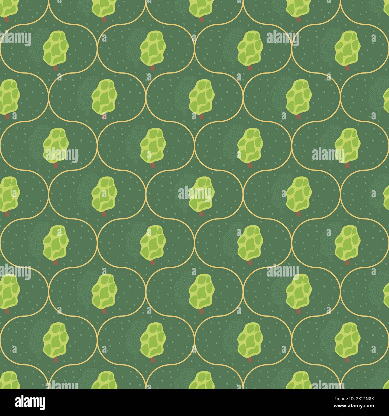 Forest trees landscape seamless pattern. Trees endless background. Park ...