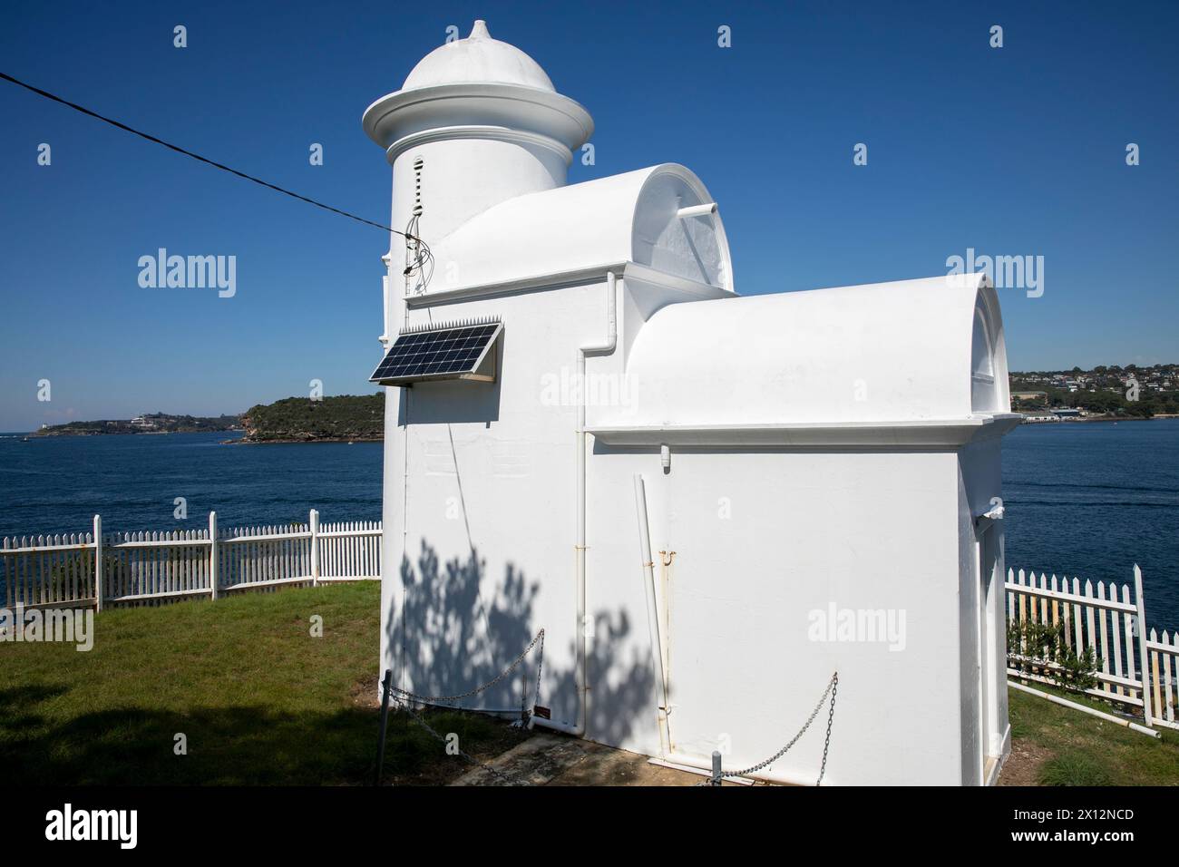 Grotto Point lighthouse, aka the Port Jackson Entrance Front light, at ...