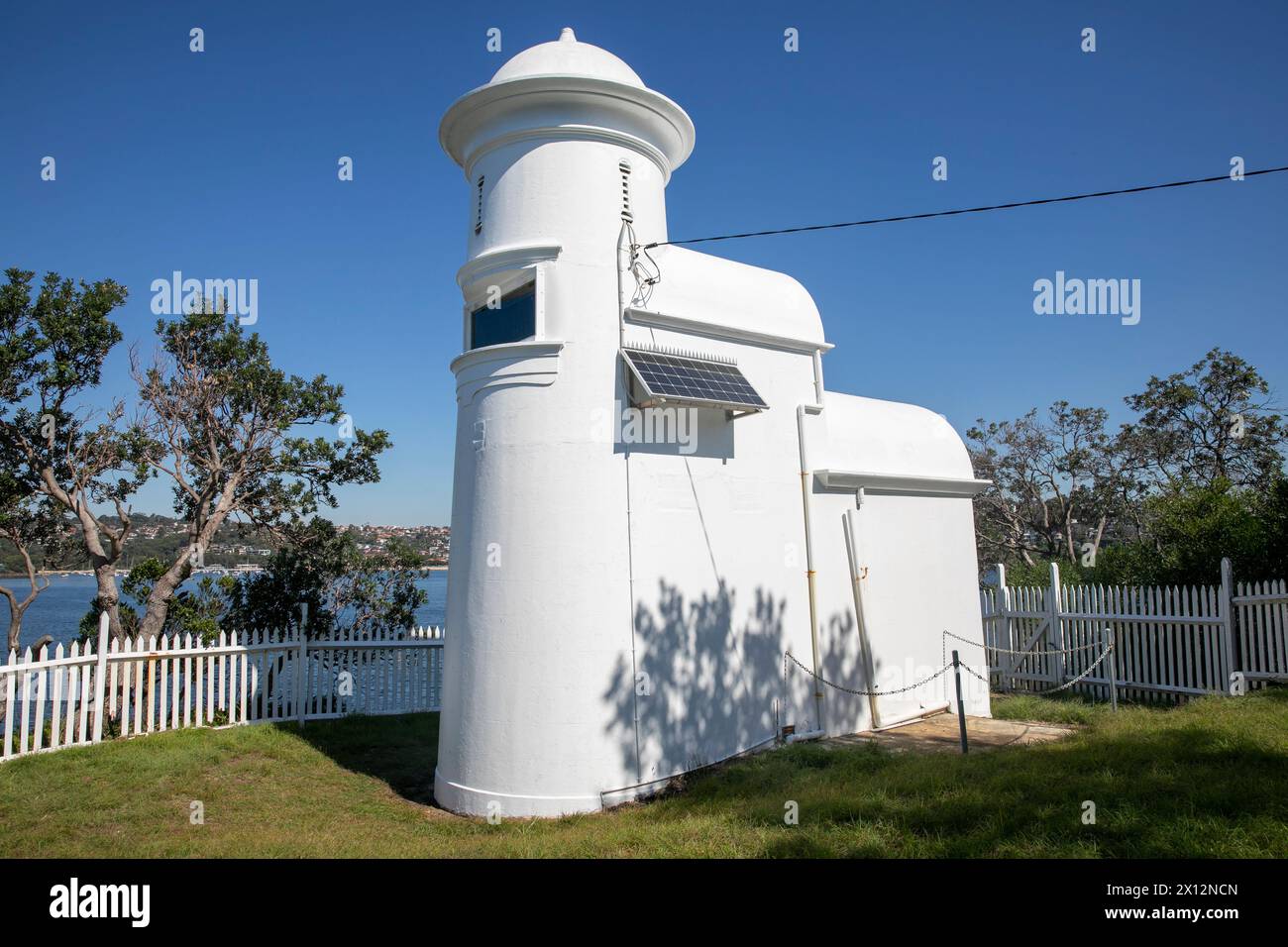 Grotto Point lighthouse, aka the Port Jackson Entrance Front light, at ...