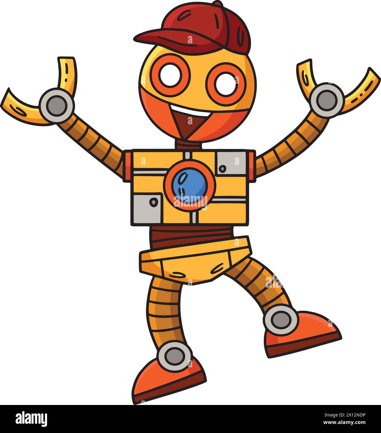 Robot with a Hat Cartoon Colored Clipart Stock Vector Image & Art - Alamy