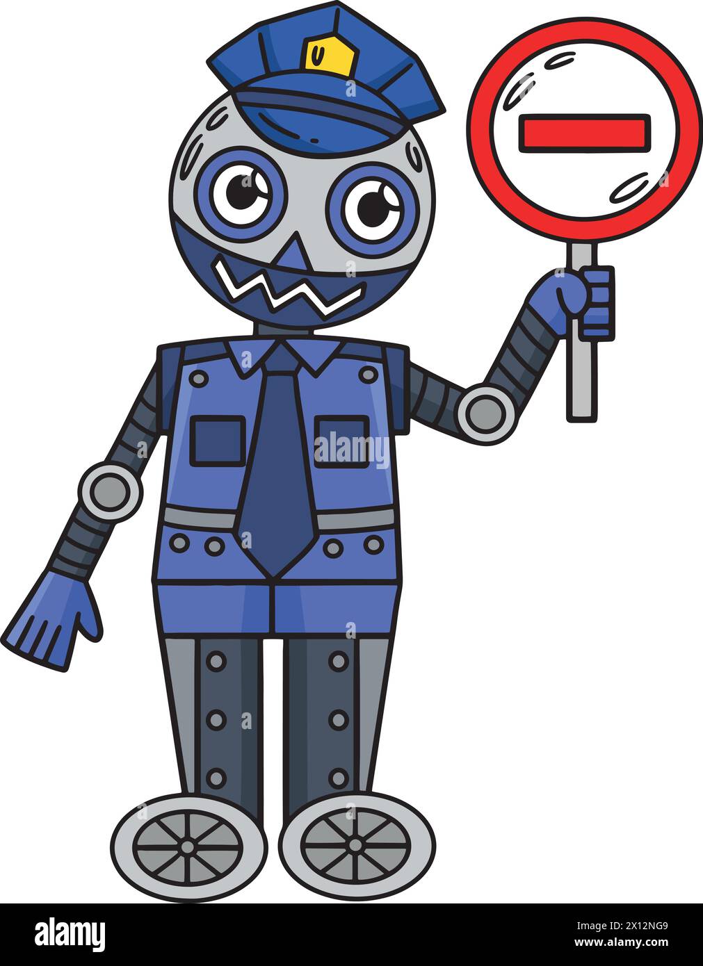 Security Guard Robot Cartoon Colored Clipart Stock Vector Image & Art ...