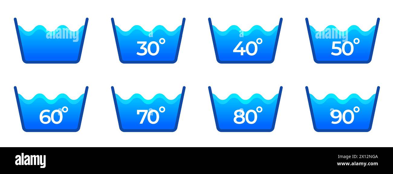 Machine wash temperature icon. Simple pictogram for washing machine ...