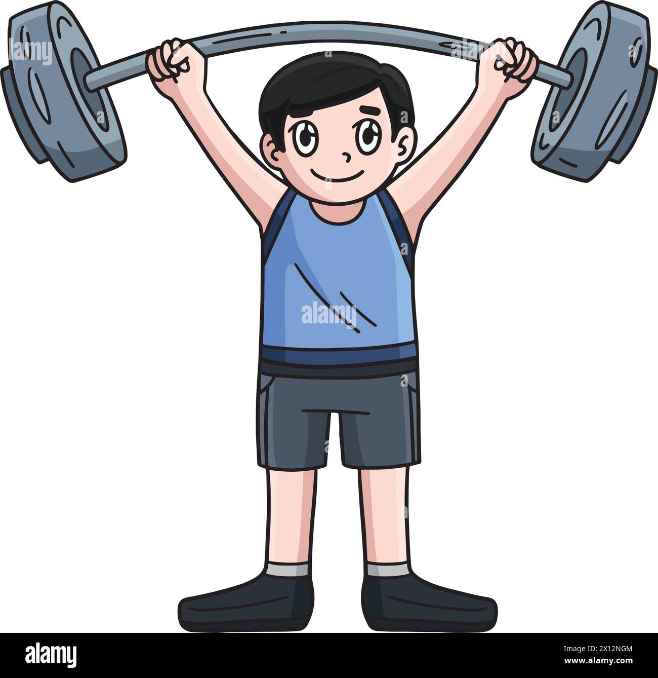 Circus Man with Barbell Cartoon Colored Clipart Stock Vector Image ...