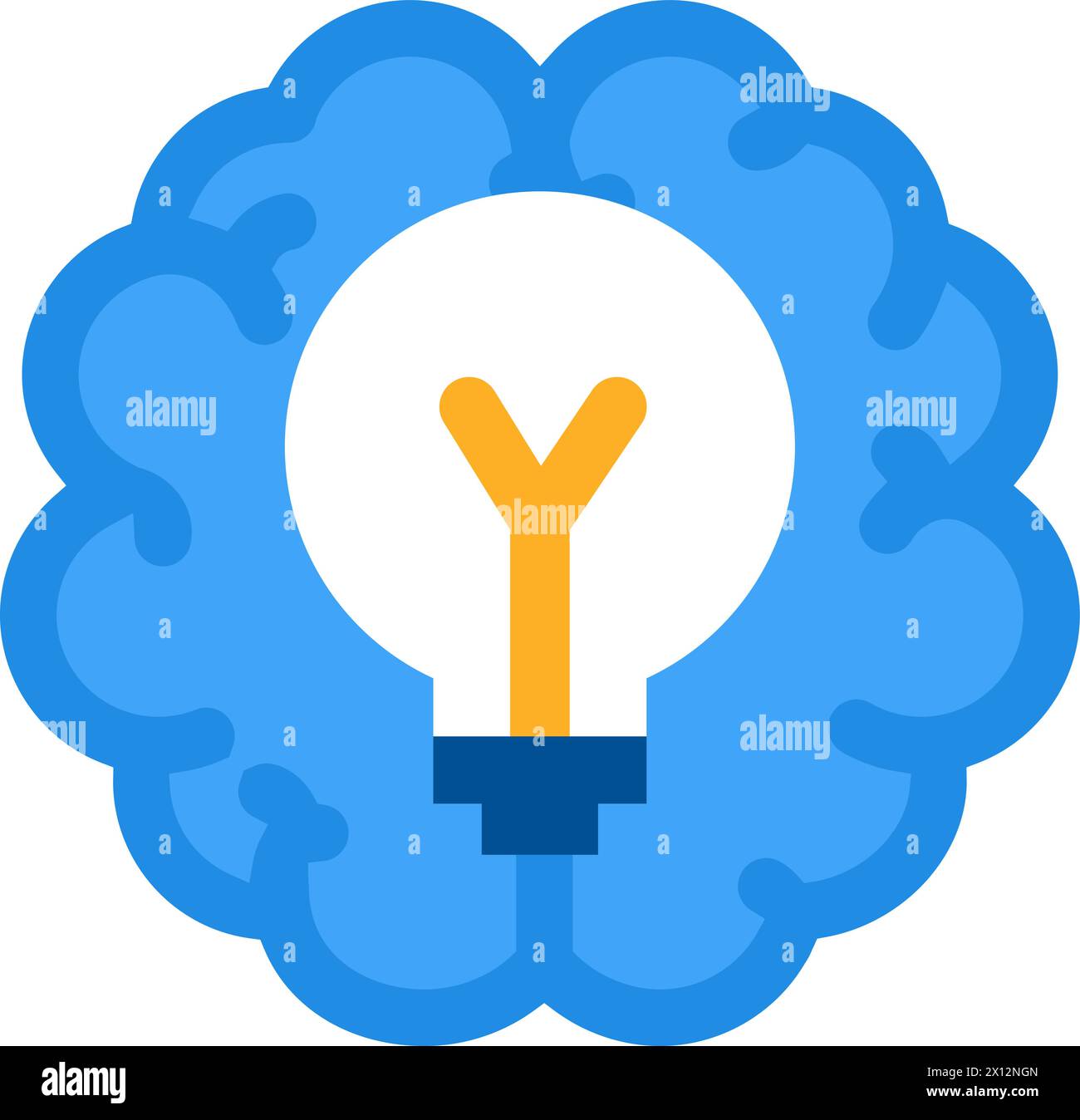 Genius mind icon. Mental imagination power, business process stroked ...