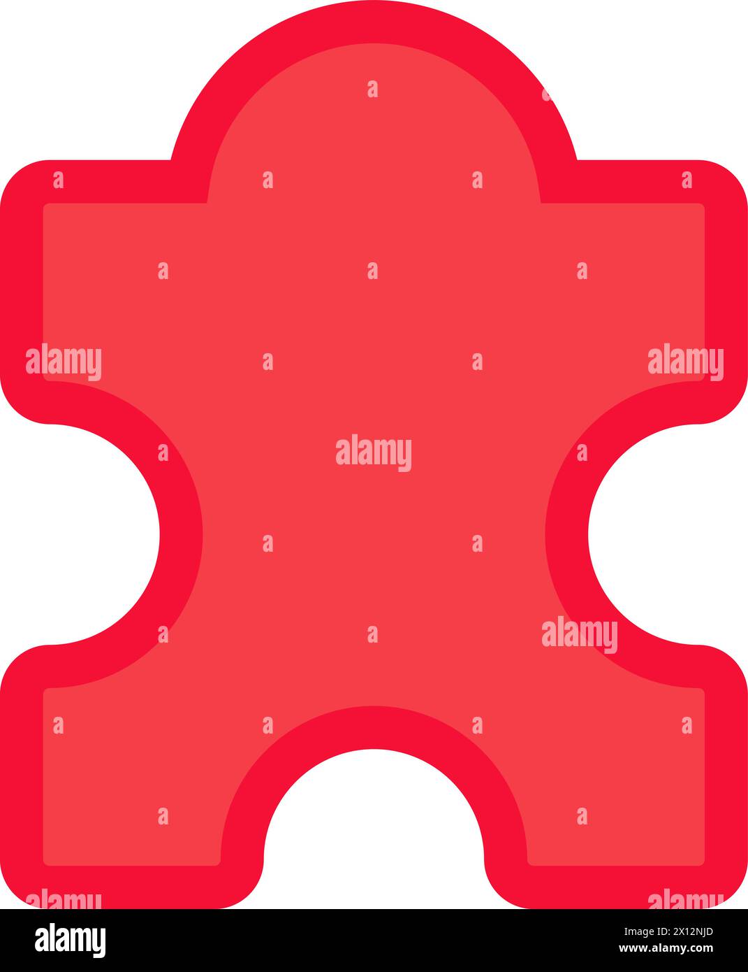 Red puzzle piece icon. Togetherness teamwork, business process stroked ...