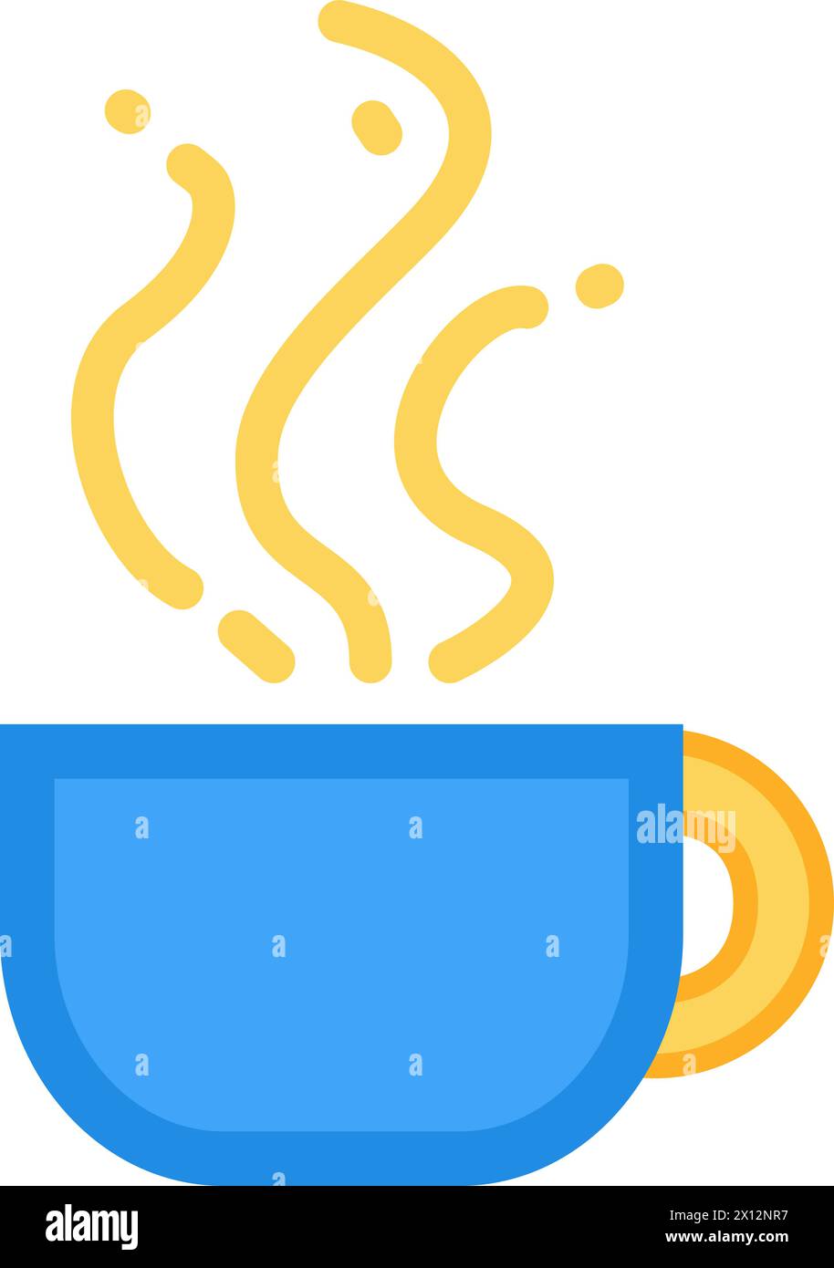 Smoke coffee cup icon. Drink teacup, business process stroked flat element for modern and retro ...