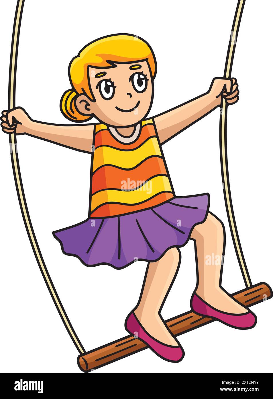 Circus Acrobat and Trapeze Cartoon Colored Clipart Stock Vector Image ...