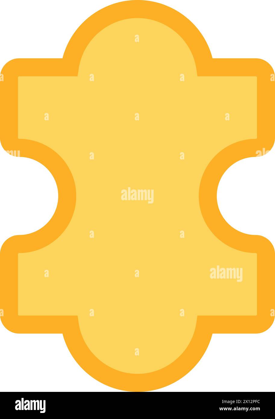 Yellow puzzle piece icon. Jigsaw connection, business process stroked ...