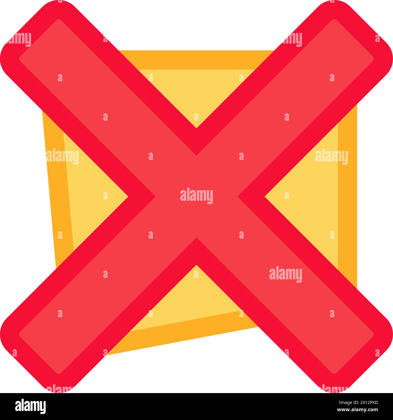 Wrong mark cross icon. Negative choice button, business process stroked ...