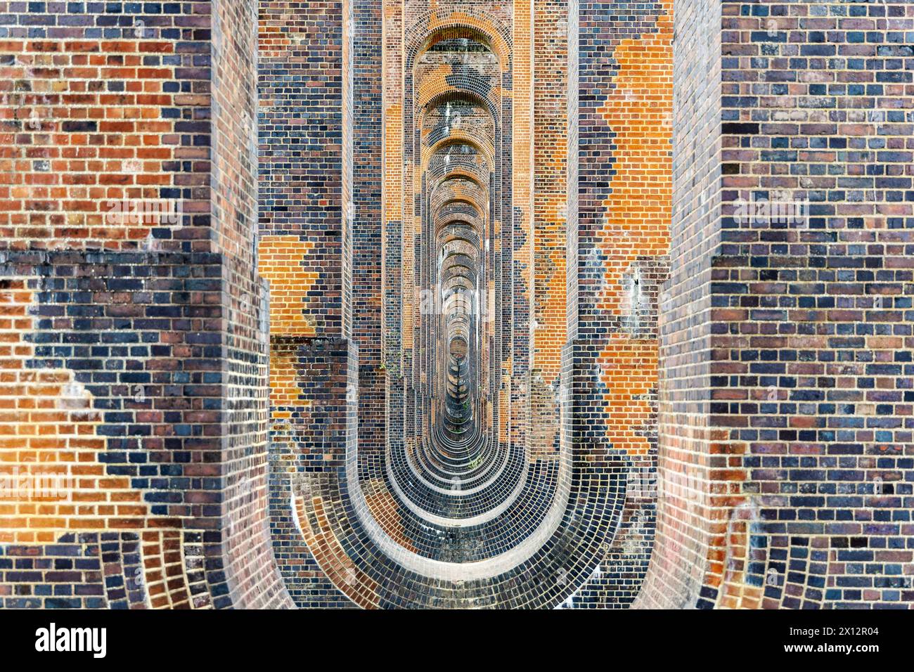 Arched vaulting supporting brick piers of the 19th century Ouse Valley ...