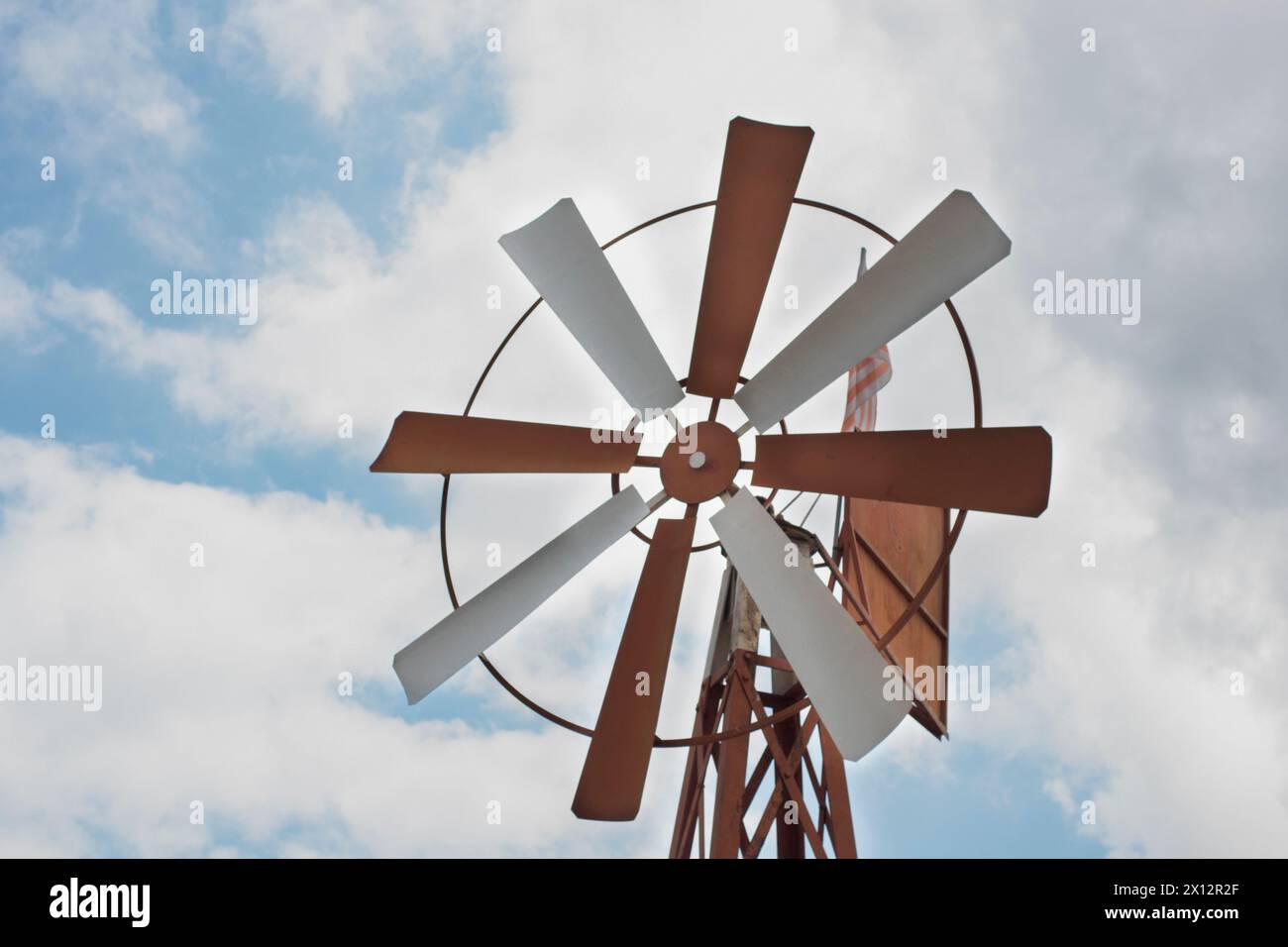 infrared image of an old vintage metal windmill Stock Photo - Alamy