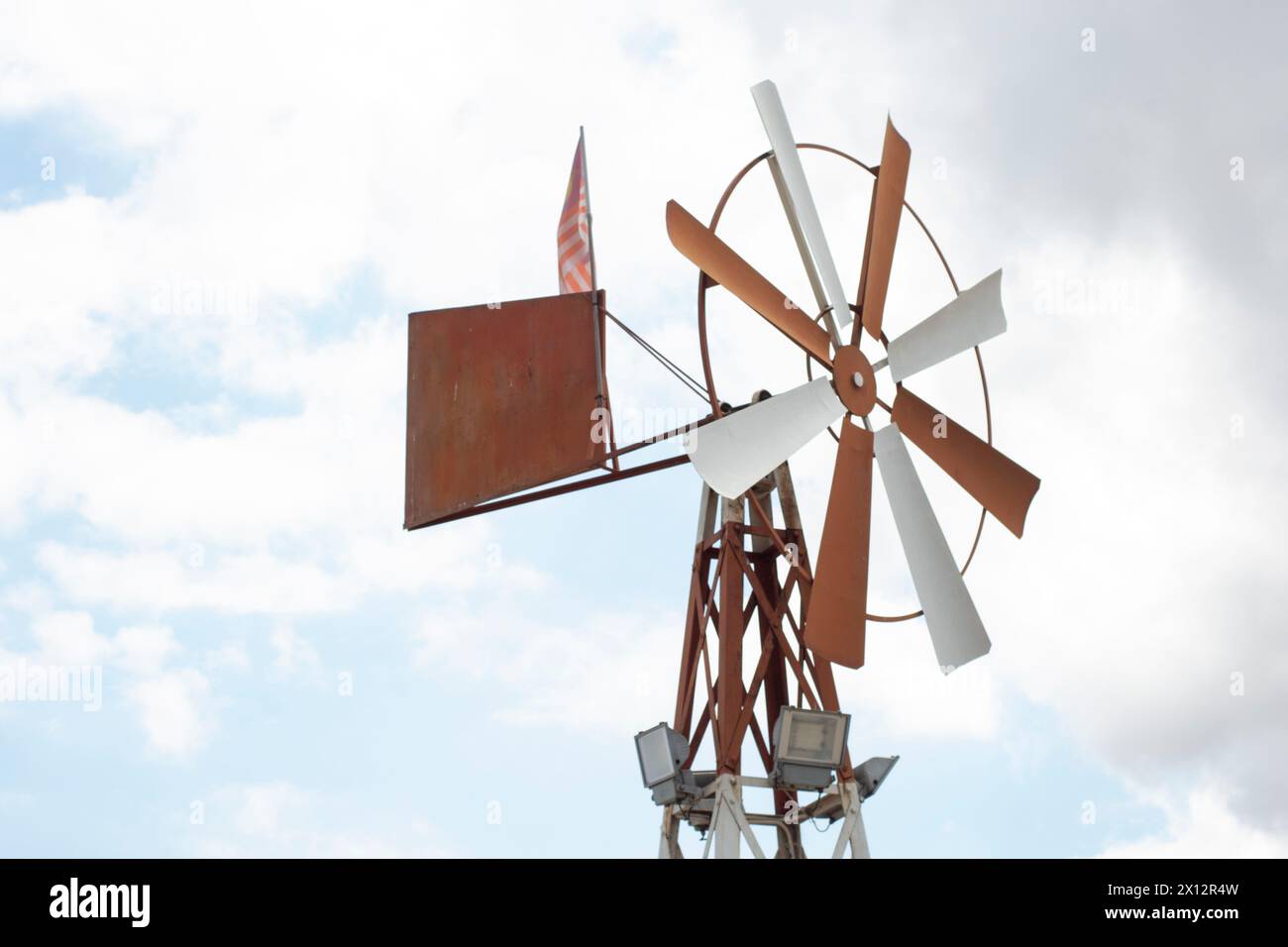 infrared image of an old vintage metal windmill Stock Photo - Alamy