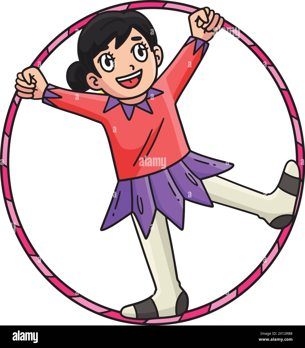 Circus Female Acrobat Cartoon Colored Clipart Stock Vector Image & Art ...