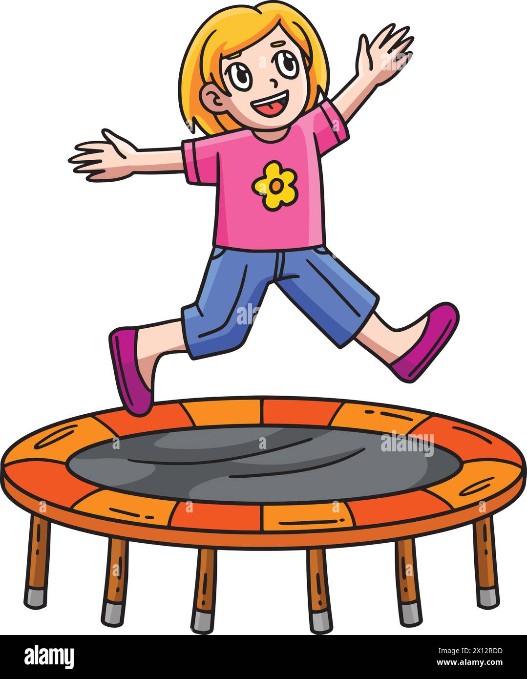 Circus Child and Trampoline Cartoon Clipart Stock Vector Image & Art ...