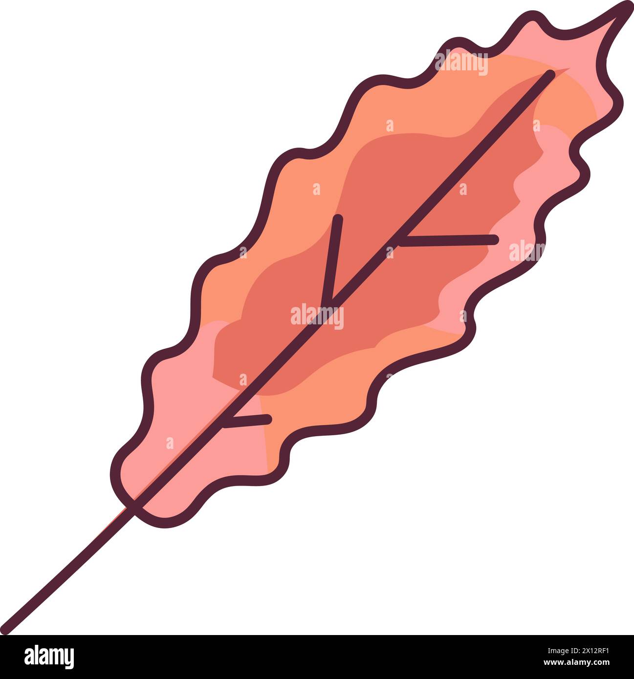 Jungle tree leaf foliage stroked illustration. Tree leaf, herbarium ...