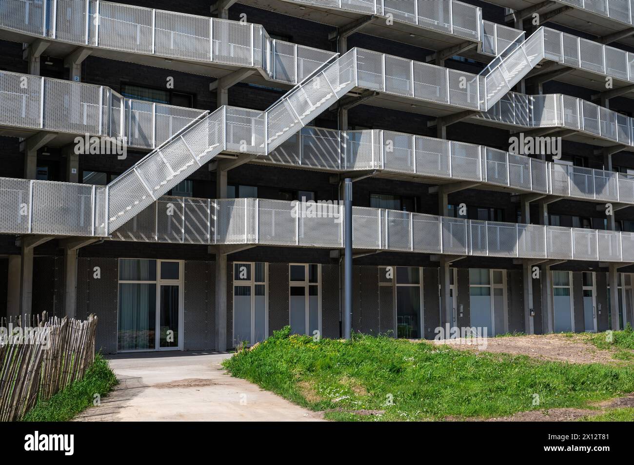 Ixelles, Brussels, Belgium - April 13, 2024 - Contemporary building for ...