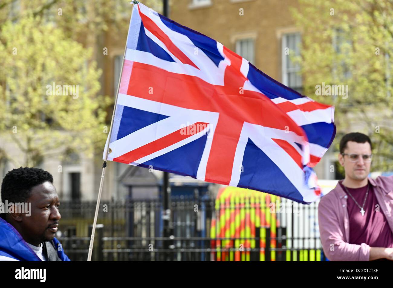 Union Jack. Far Right Protesters. Freedom for Palestine March and Rally ...