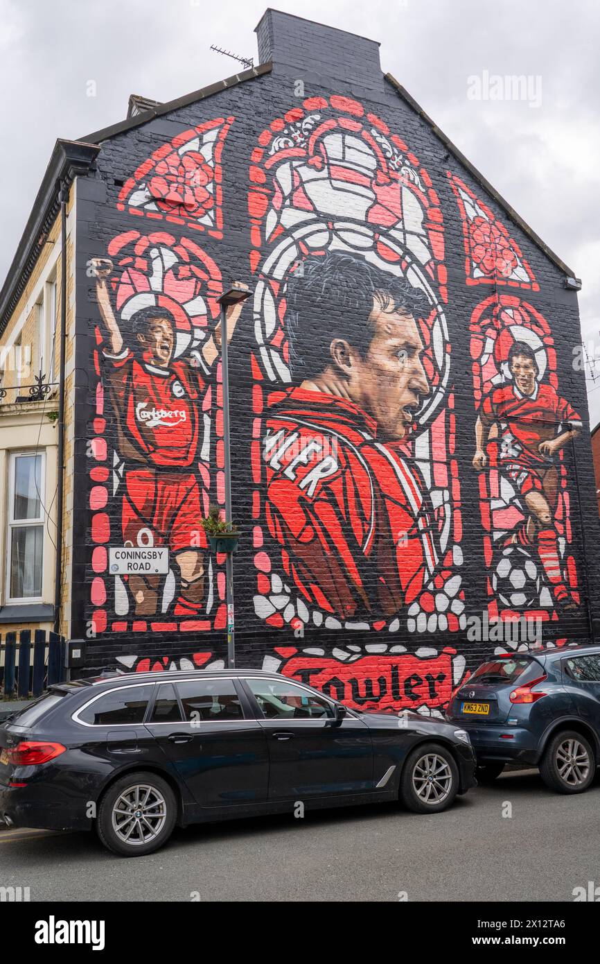 Robbie Fowler mural on a wall in Anfield, Liverpool Stock Photo - Alamy