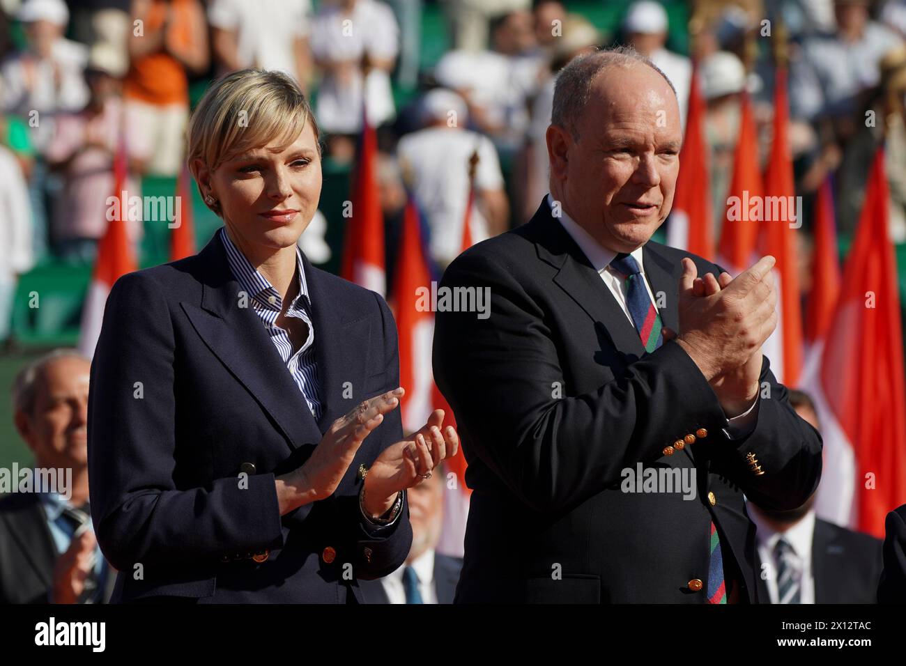 MONTE-CARLO, MONACO - APRIL 14: Princesse Charlene and SAS le prince ...