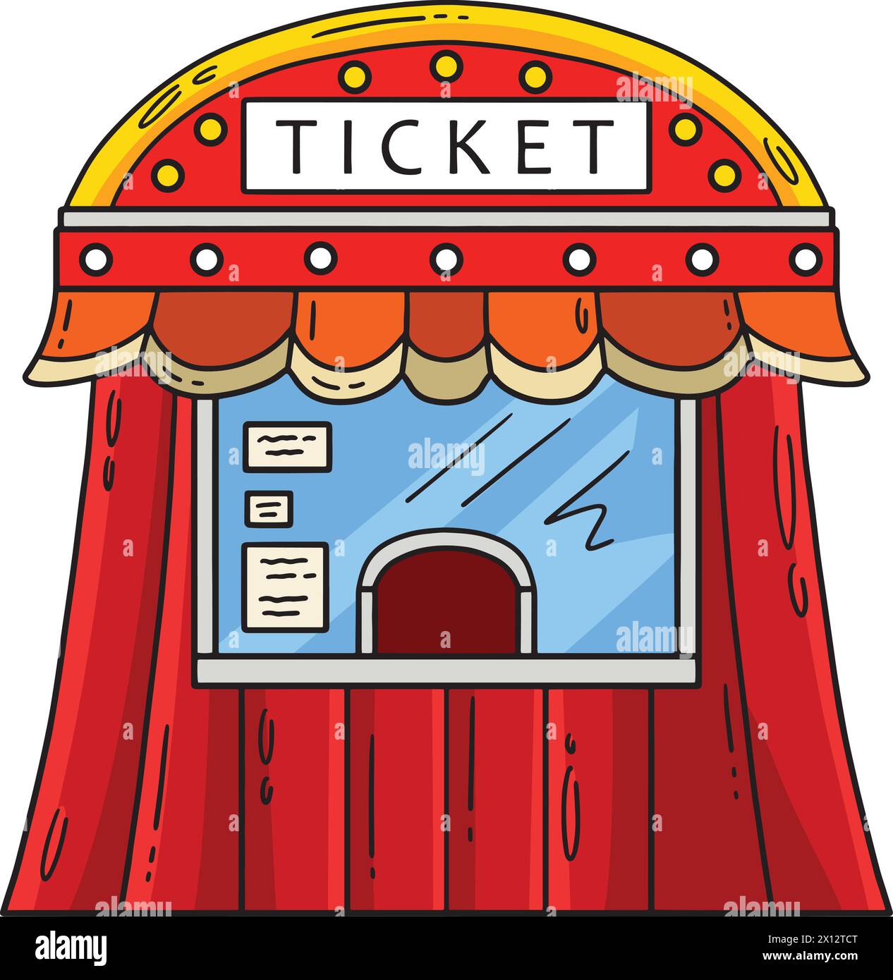 Circus Ticket Booth Cartoon Colored Clipart Stock Vector Image & Art ...