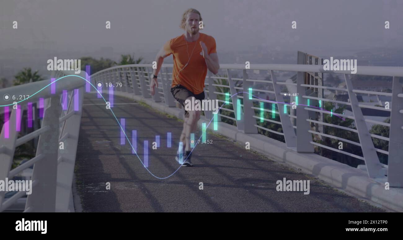 Man running over financial data hi-res stock photography and images - Alamy