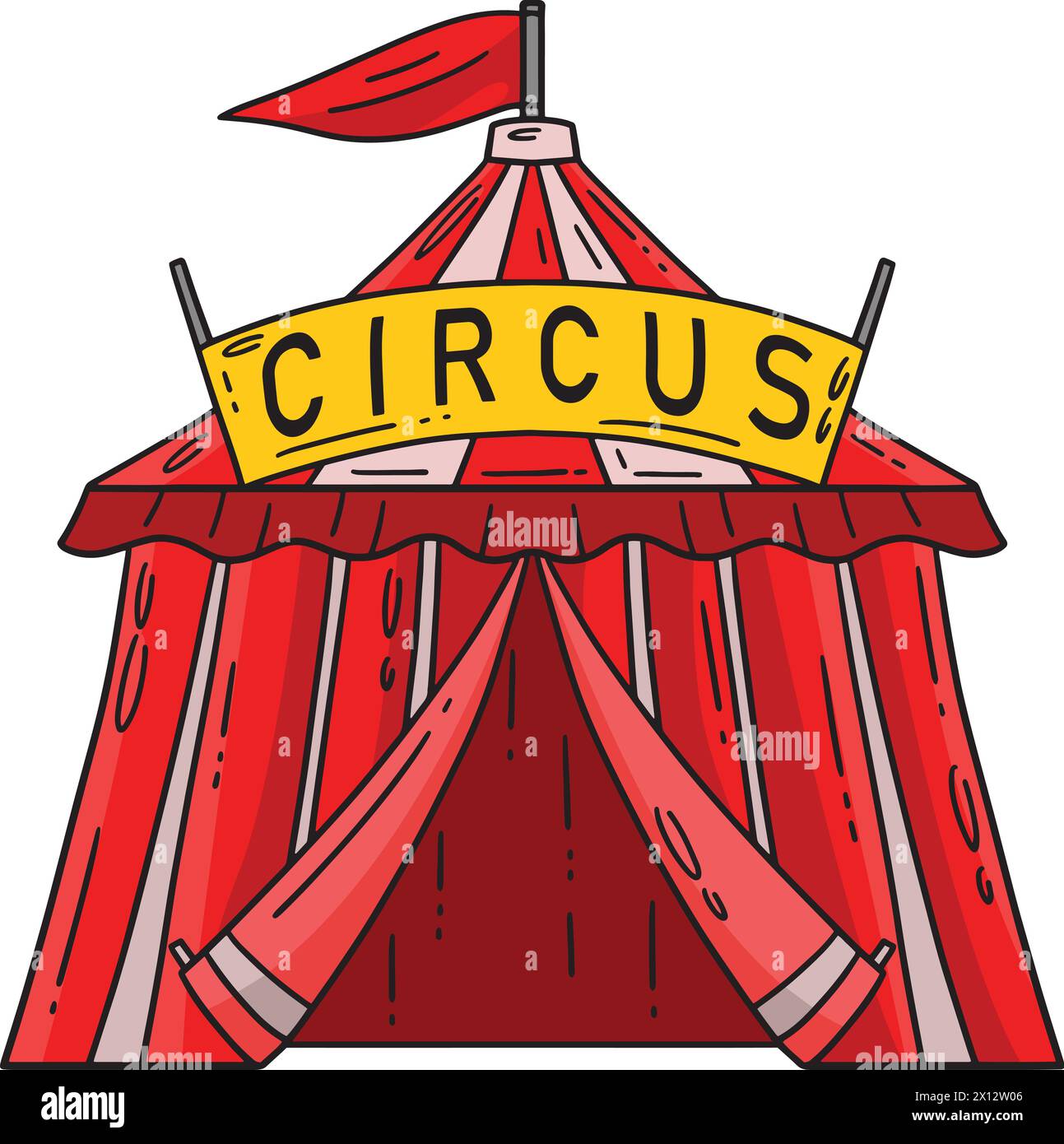 Circus Tent Cartoon Colored Clipart Illustration Stock Vector Image ...