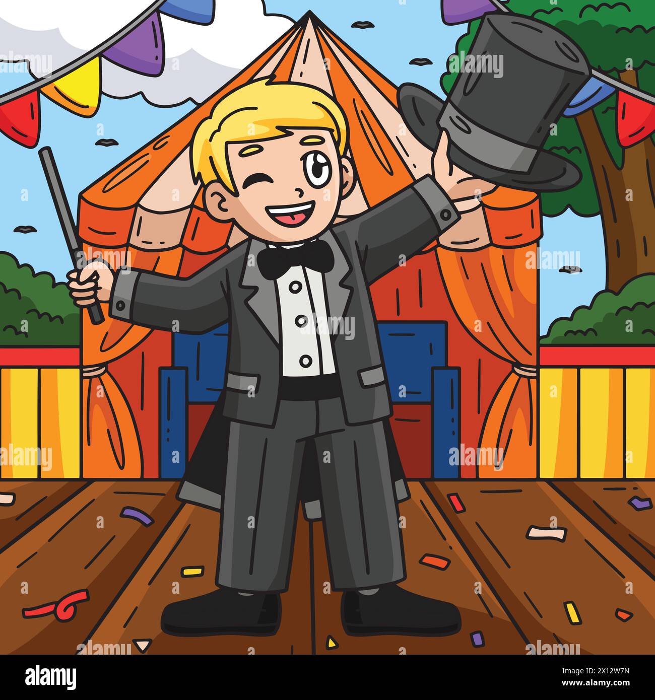 Picture magician hat cartoon Stock Vector Images - Alamy