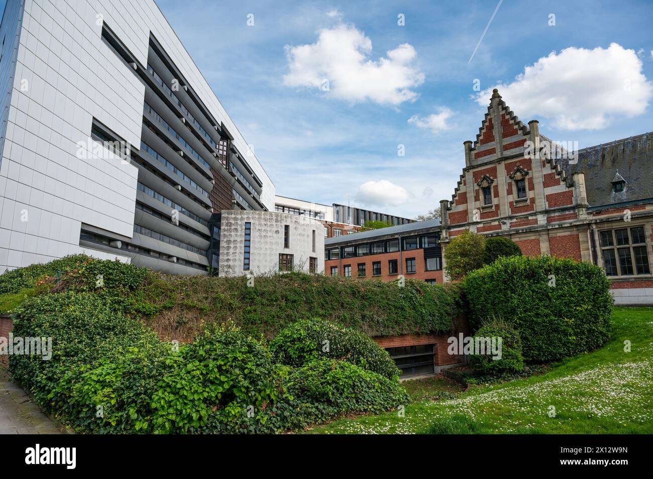 Ixelles, Brussels, Belgium - April 13, 2024 - Rear view over the ...