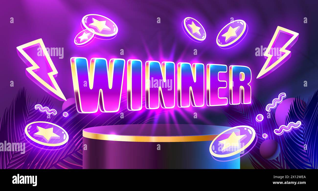 Big win banner sign hi-res stock photography and images - Alamy