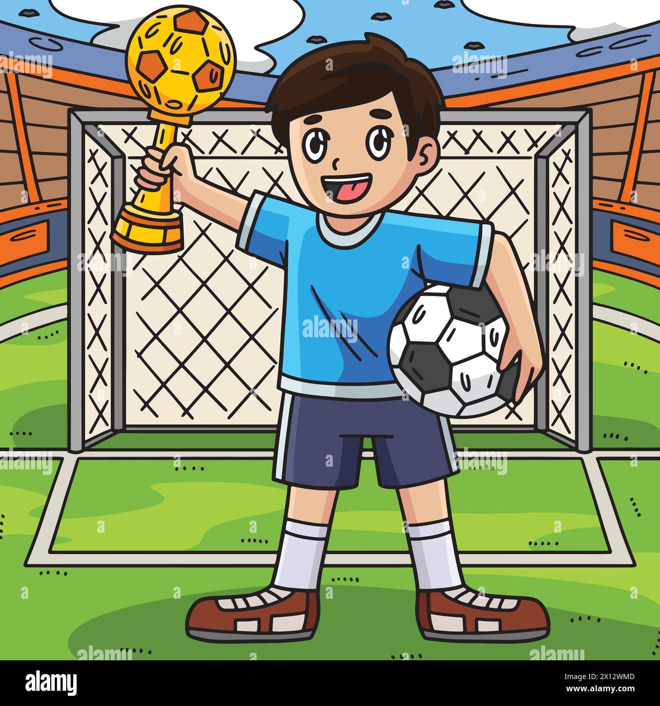 Football team picture with trophy Stock Vector Images - Alamy