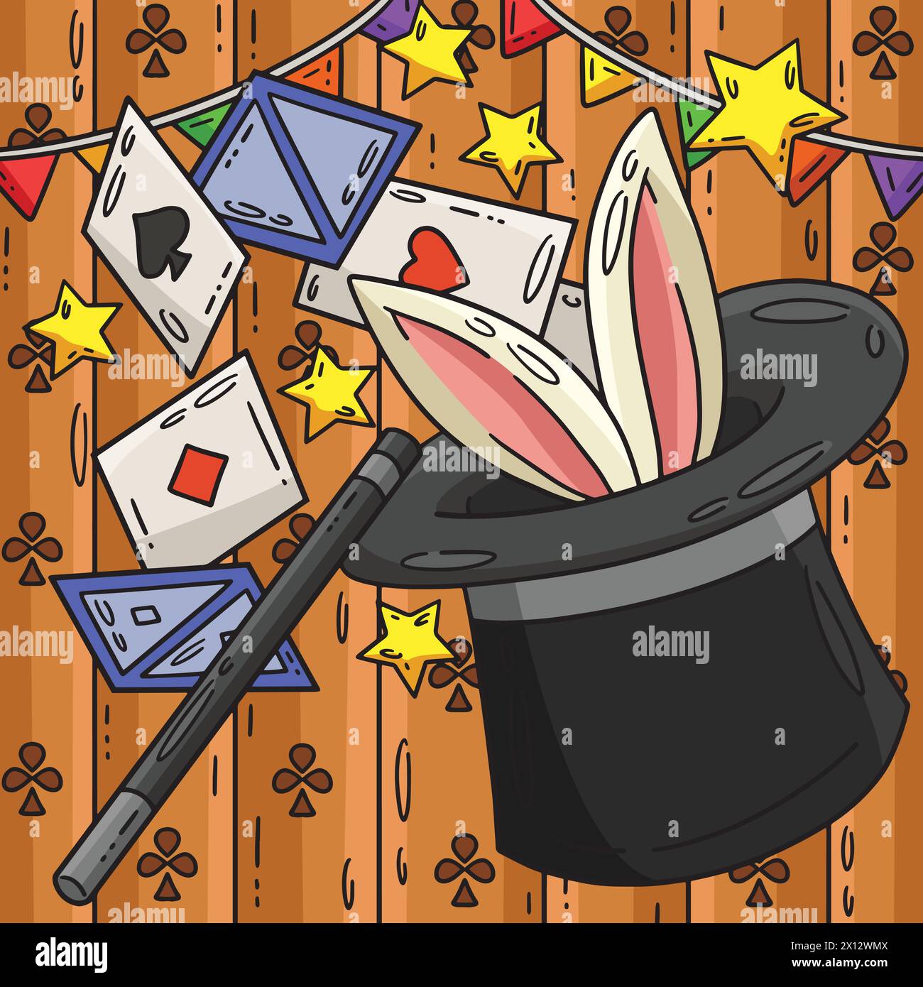 Circus Magician in a Top Hat Colored Cartoon Stock Vector Image & Art ...