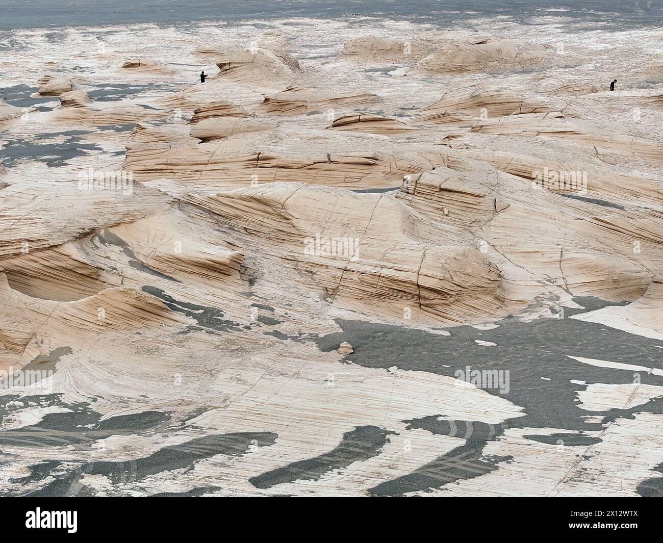 HAMI, CHINA - APRI, 14, 2024 - Aerial photo shows the landform of Yadan ...