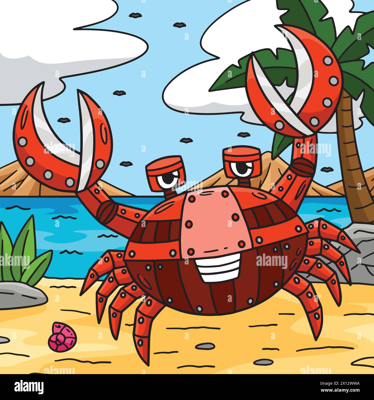 Robot Crab Colored Cartoon Illustration Stock Vector Image & Art - Alamy